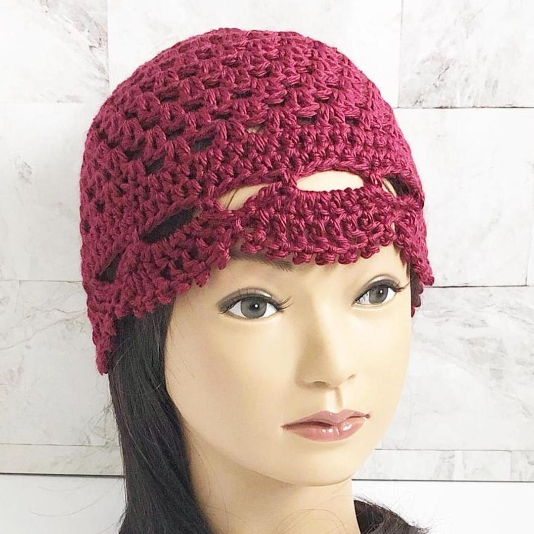 Crochet Juliet Hat, 1920s Flapper Style, Vintage Summer Beanie Headwear ...