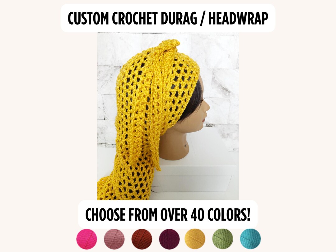 Crochet Durag Headwrap Custom Durag Mesh Du-rag Head Scarf Braids Locs ...