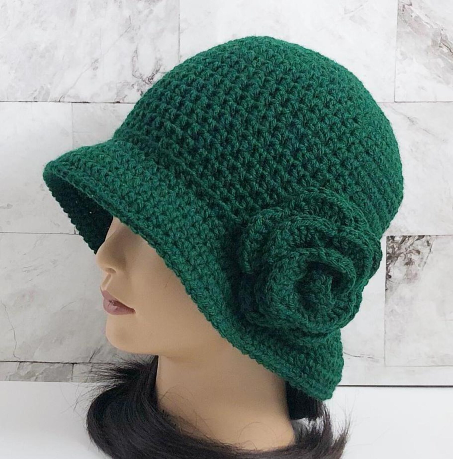 Vintage Crochet Flapper Hat, Handmade 1920s Cloche, Jazz Era Style ...