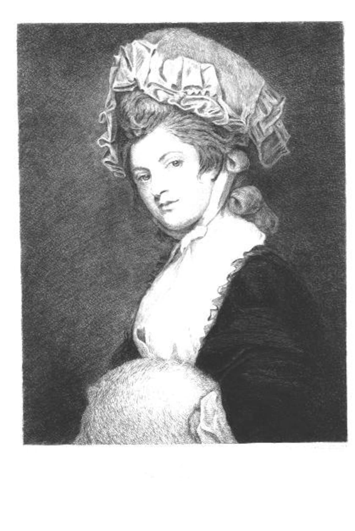 FRENCH COQUETTE ETCHING Style Portrait Dress Fashion Woman - Etsy