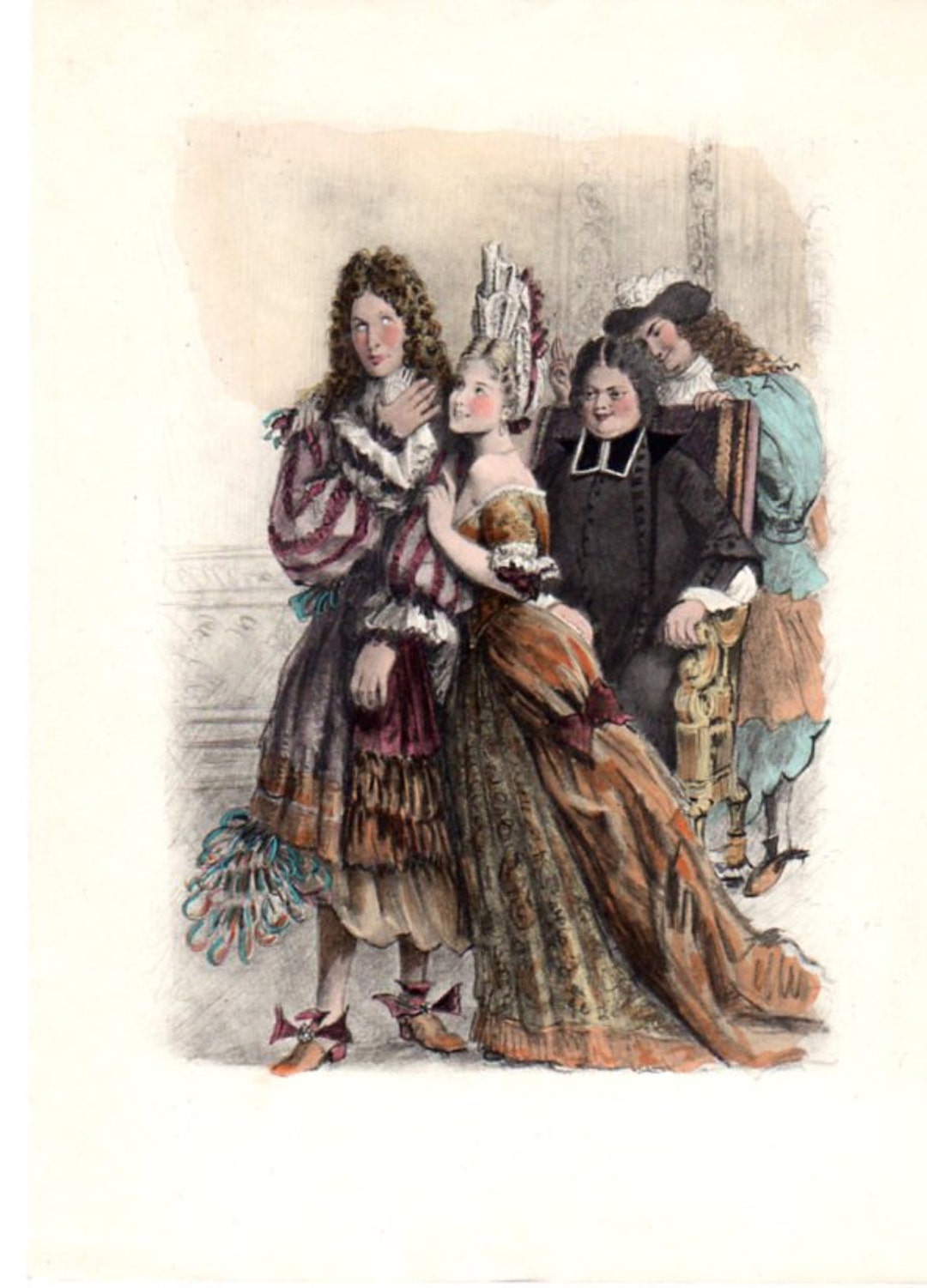 Sexy Woman & BLIND Man COSTUME ~ 1950s French Girl Paul Emille Becat ...