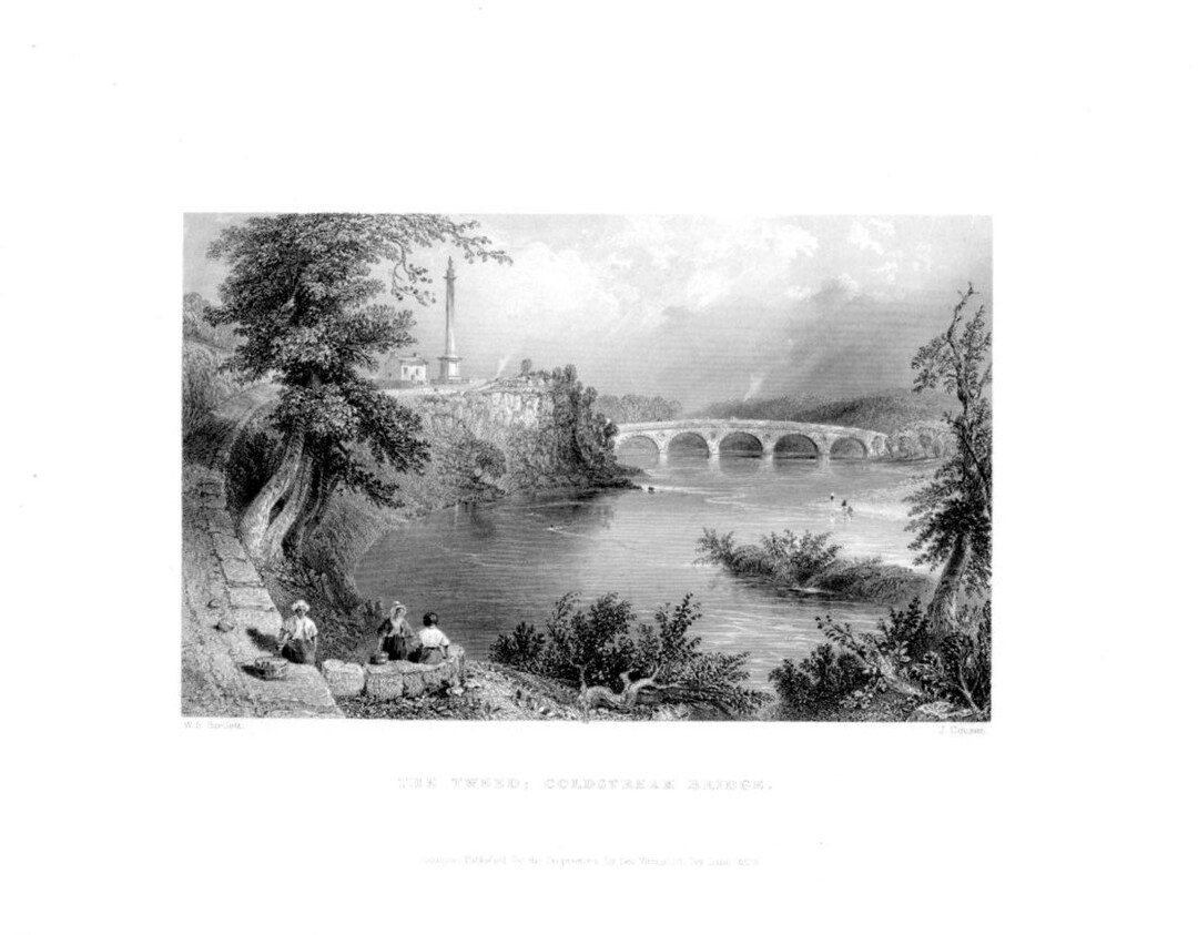 TWEED COLDSTREAM BRIDGE ~ Scotland Scottish Robert Burns Vintage ...