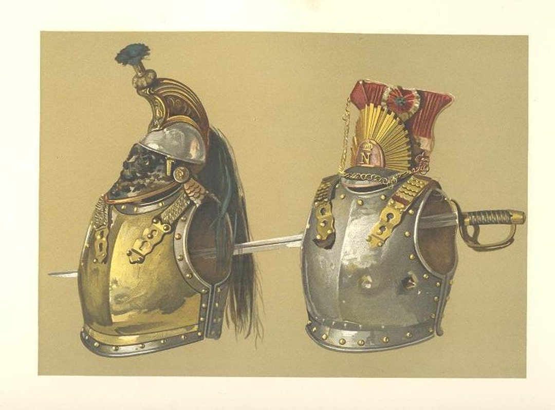 WATERLOO BATTLE ARMOUR Napoleon Walter Scott Vintage Full Color Antique ...