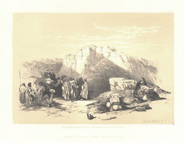 Monte HOR tumba de Aaron Cumbre Israel Palestina hermoso David Roberts ...