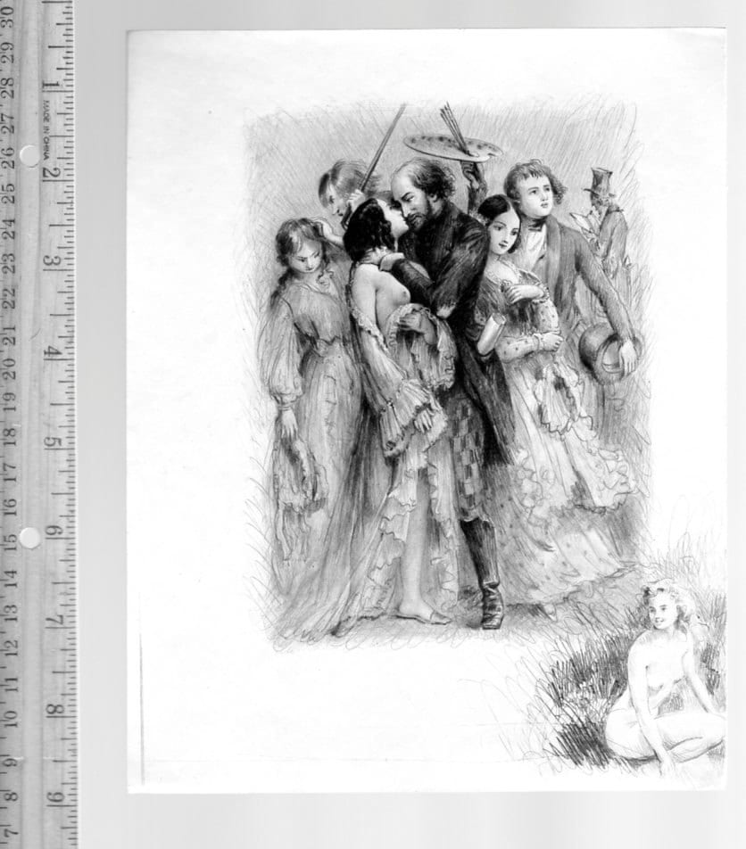Salon Dance Party Nude Bohemian Girl W Artist Remark 1950s Etsy