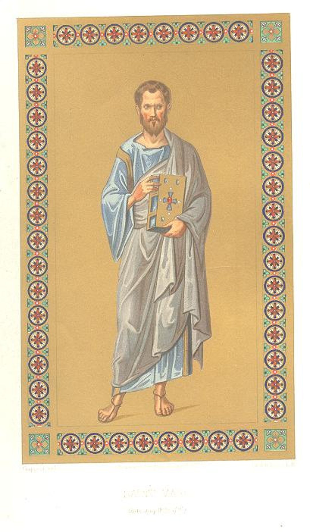 Saint MARK APOSTLE BYZANTINE Gilt Icon ~ Medieval Renaissance Full ...