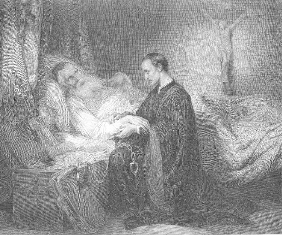 CHRISTOPHER COLUMBUS Death Bed Beautiful Scene ~ Victorian Era Vintage ...