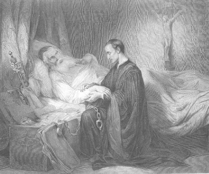 CHRISTOPHER COLUMBUS Death Bed Beautiful Scene ~ Victorian Era Vintage ...