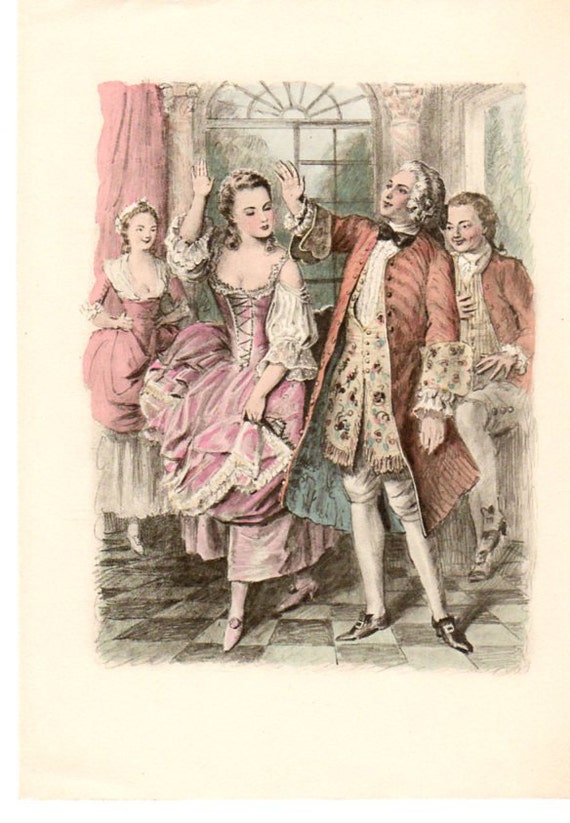 French Girl & Man DANCING Charming Costumes French Paul | Etsy