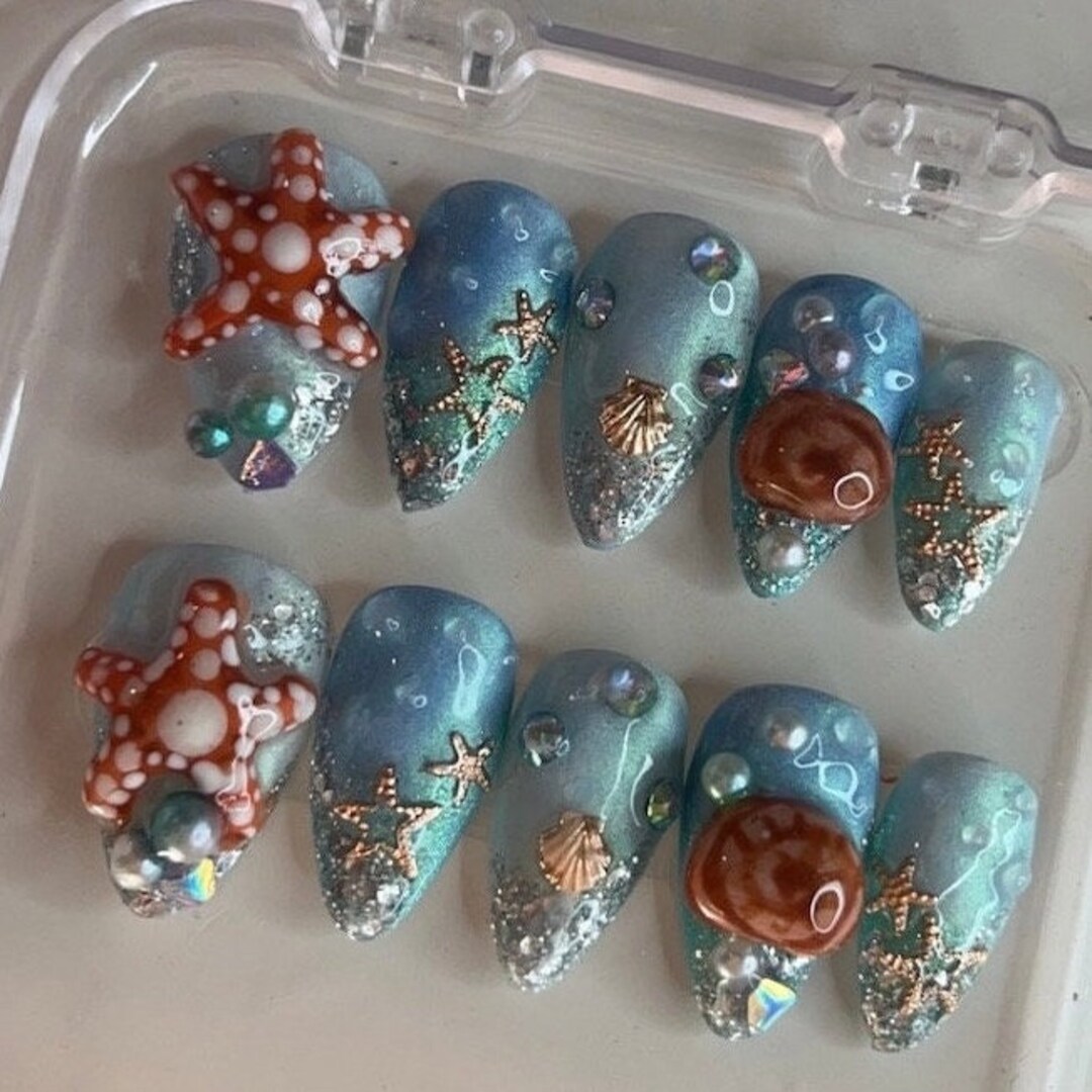 Ocean Beach Inspired Starfish Shell Handmade Under the Sea Press on ...