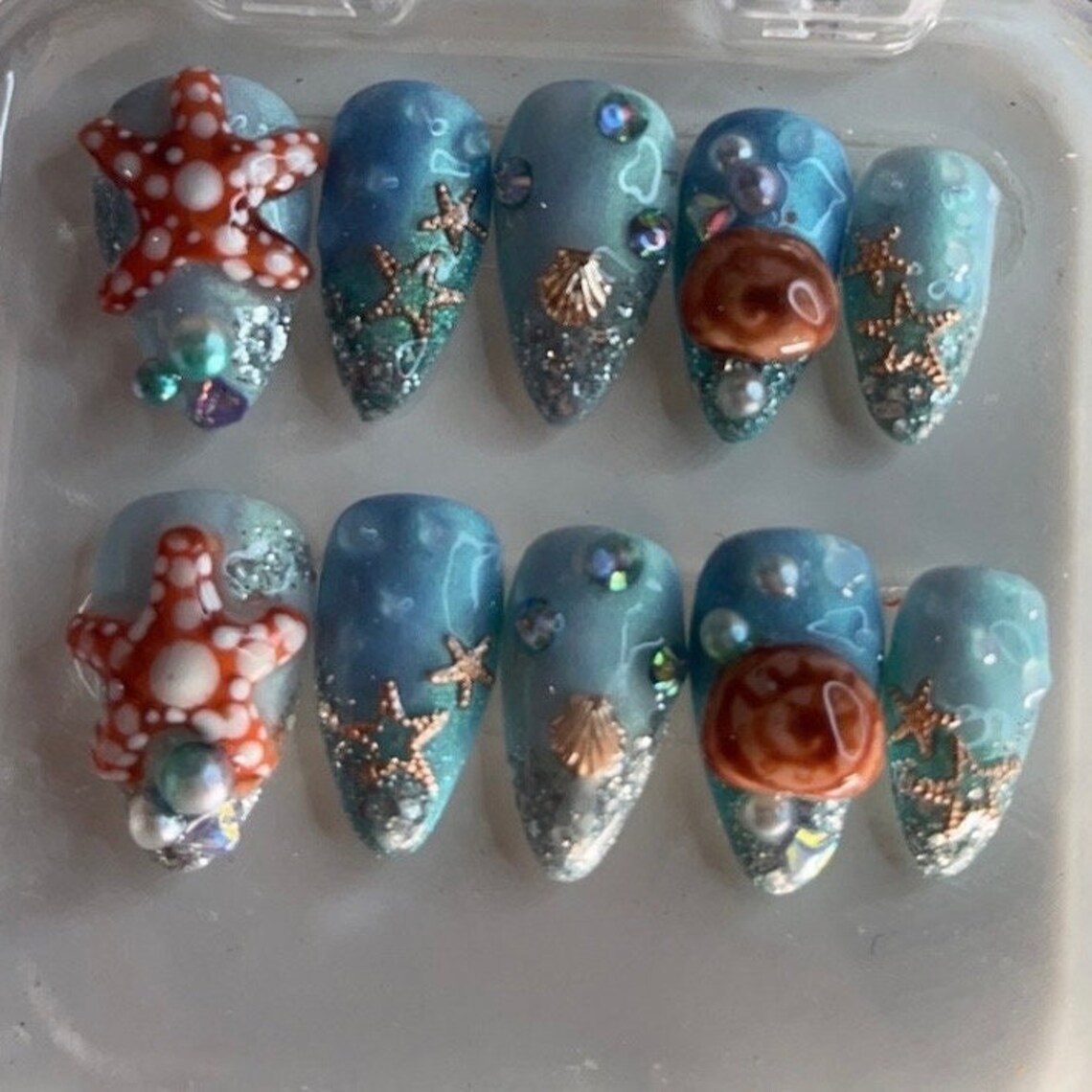 Ocean Beach Inspired Starfish Shell Handmade Under the Sea Press on ...