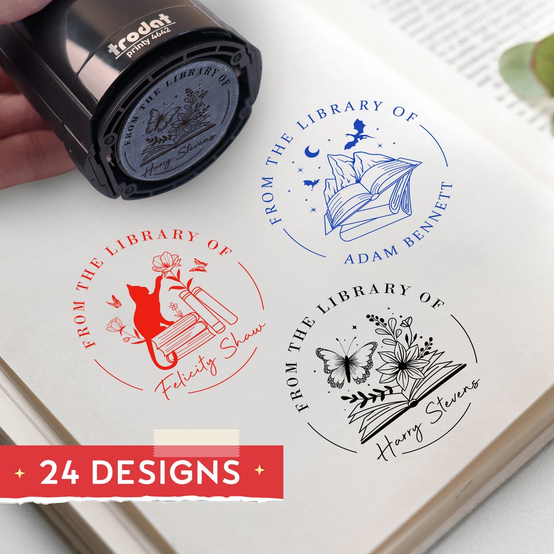 Book Embosser Personalized | Custom From the Library of Book Stamp ...