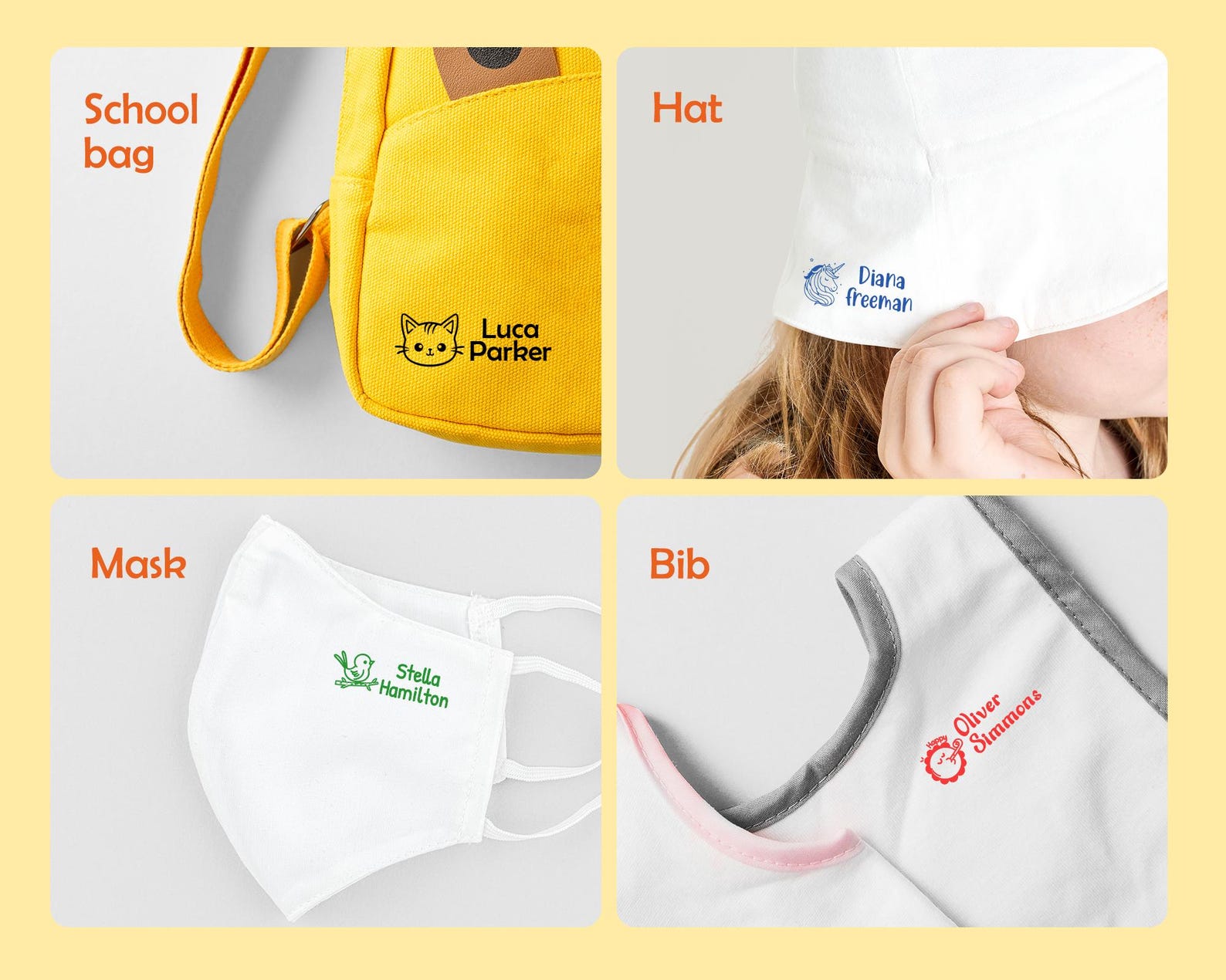 Custom Clothing Stamp/personalized Fabric Stamp/kids Name Label Stamp ...