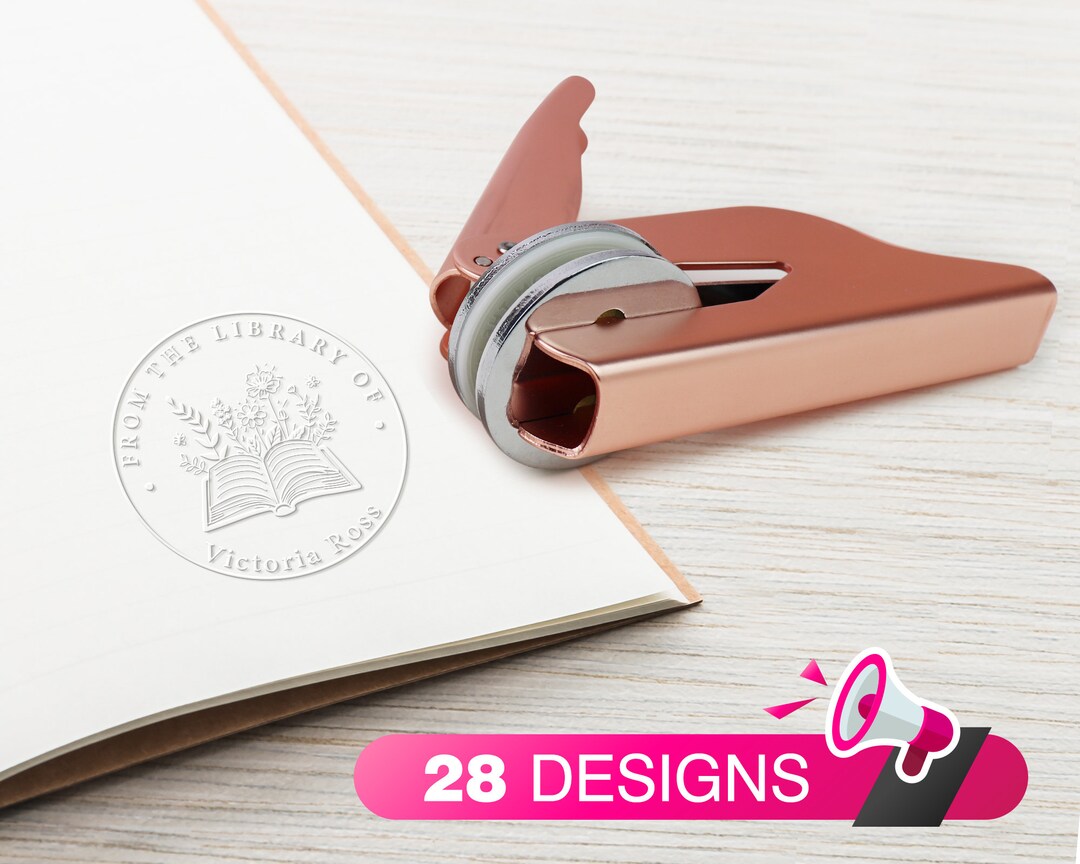 Personalized Book Embosser/library Embosser/custom Book Stamp/from the ...