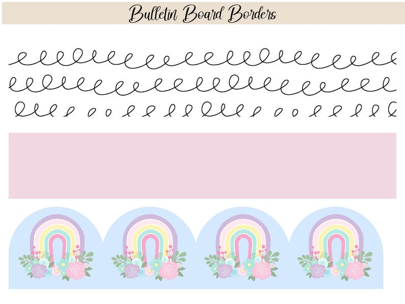 Pastel Printable Classroom Bulletin Board Borders ,teachers Classroom ...