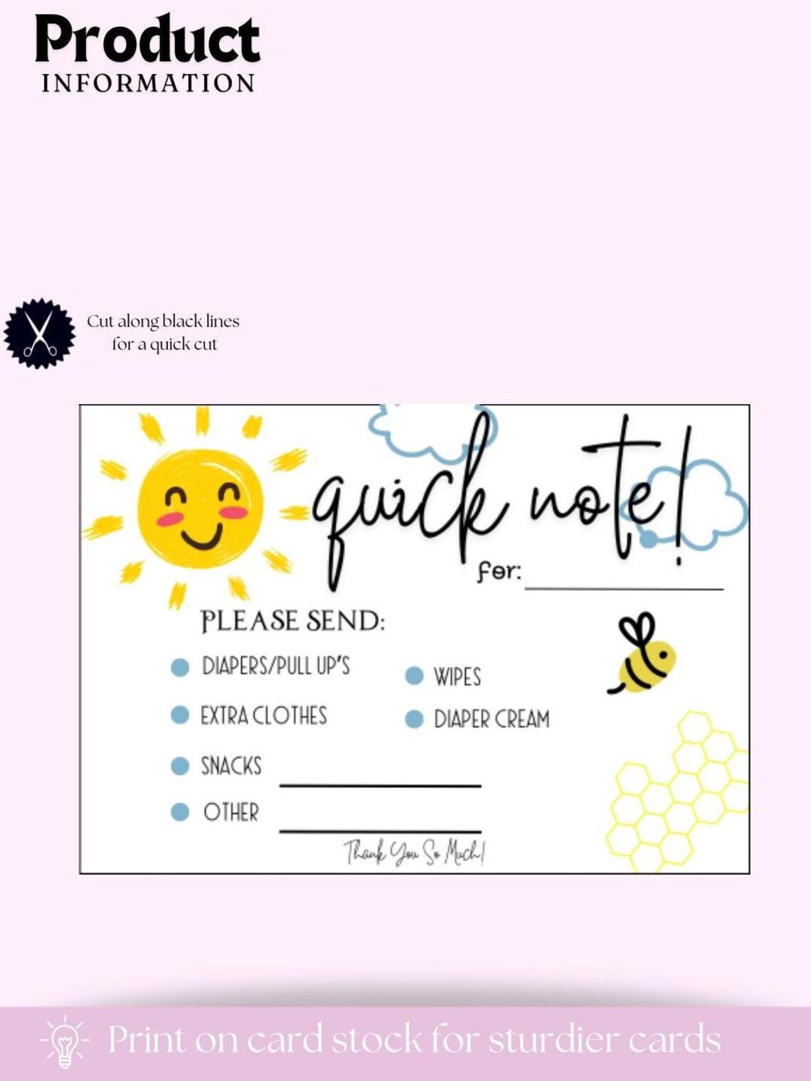 Printable Daycare Note Home - Etsy