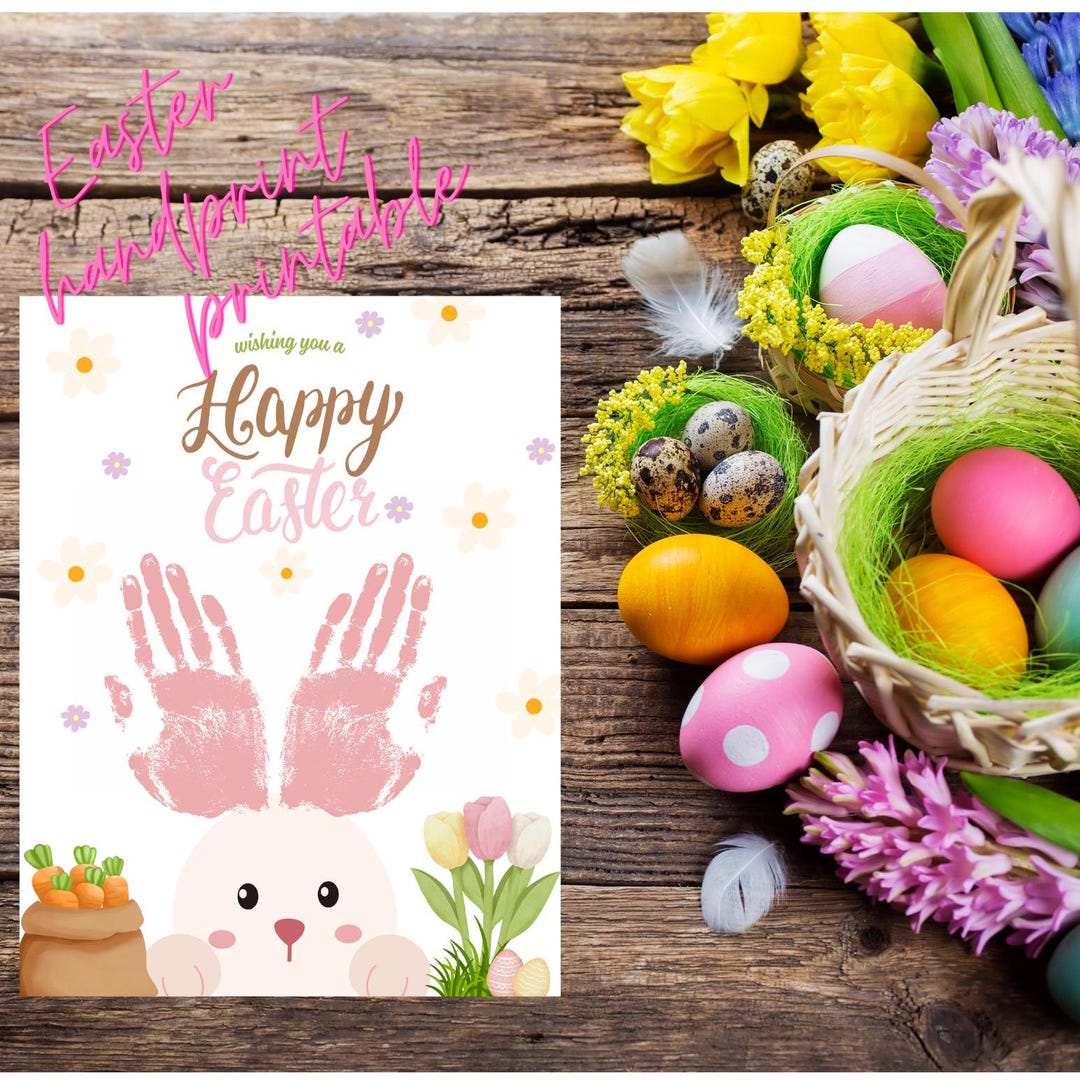 Printable Easter Handprint Art Craft for Kids Bunny Keepsake Art ...