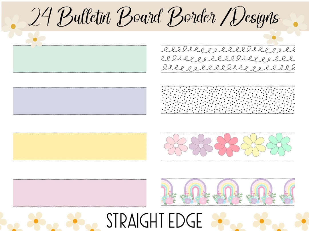 Pastel Printable Classroom Bulletin Board Borders ,teachers Classroom ...