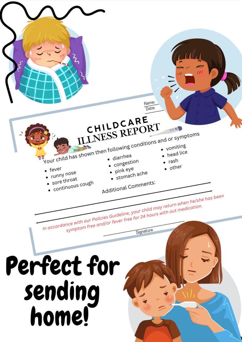 Printable Childcare Illness Report - Etsy
