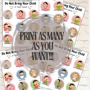 Printable Childcare Sickness Policy: School Rules (PDF) - Etsy