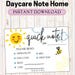 Printable Daycare Note Home - Etsy