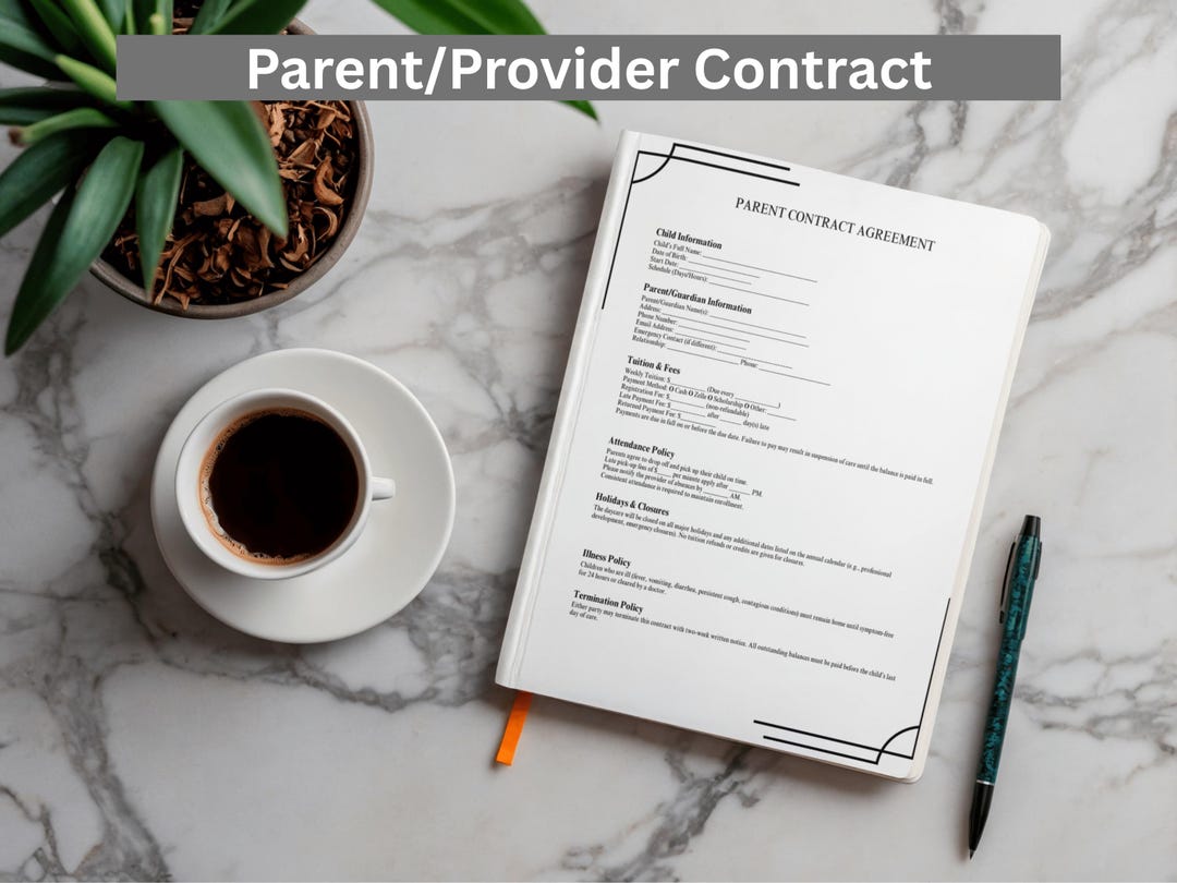 Printable Daycare Contract: Printable Parent Provider Agreement - Etsy