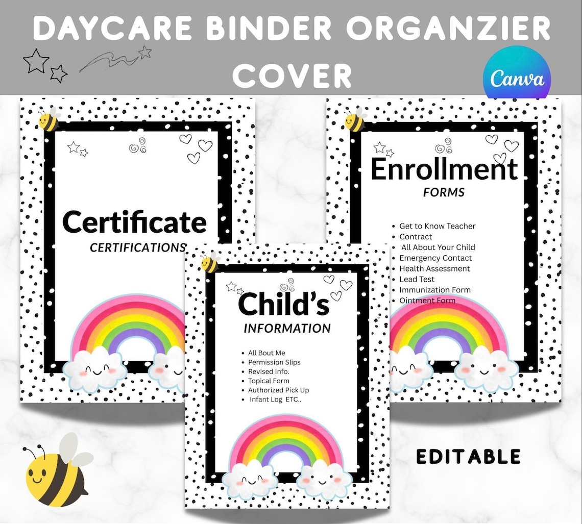 Printable Daycare Binder Cover: Parent Handbook, Forms Organizer - Etsy