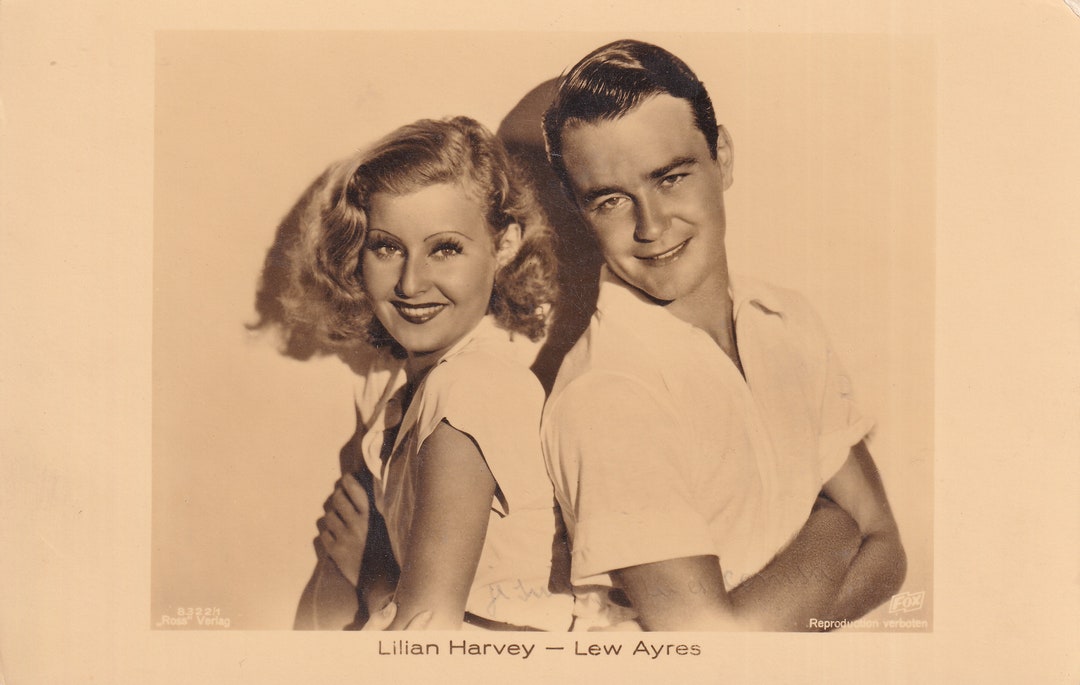 Vintage Postcard, Lilian Harvey & Lew Ayres, Movie Star, Love Story ...