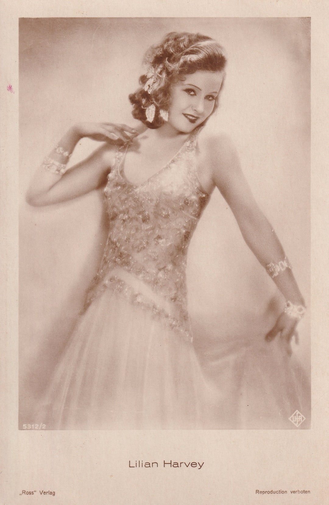 Vintage Postcard, Lilian Harvey With Jewellery, Movie Star, Cinema Artist, Actress, Memorabilia ...