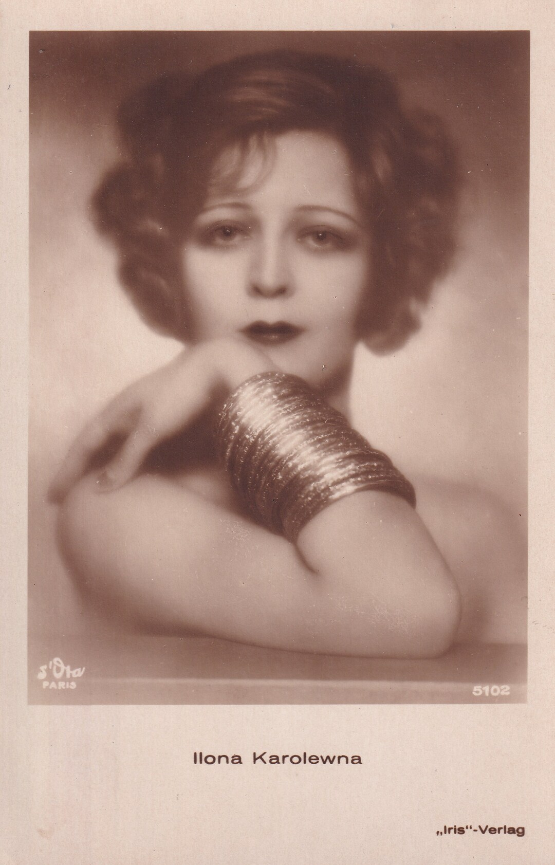 Vintage Postcard, Ilona Karolewna With Bracelet, Movie Star, Cinema Artist, Film Actress ...