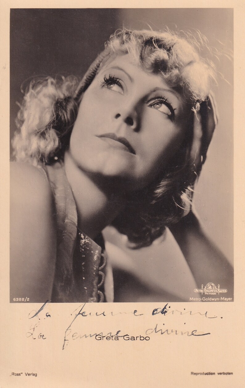 Vintage Postcard, Greta Garbo, Movie Star, Cinema Artist, Film Actress ...