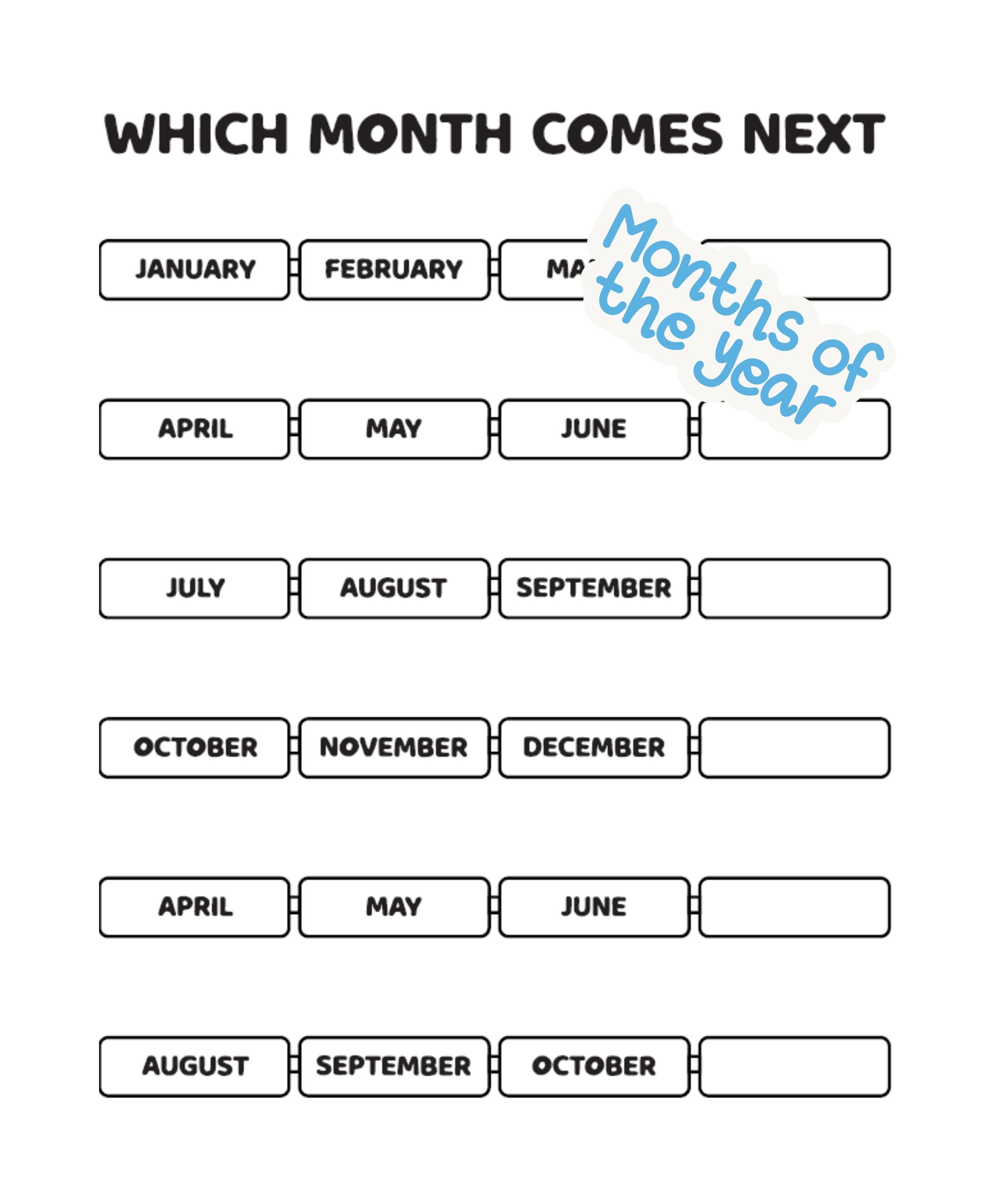Months of the Year Magic: Printable Fun for Kids, Educational Activity ...