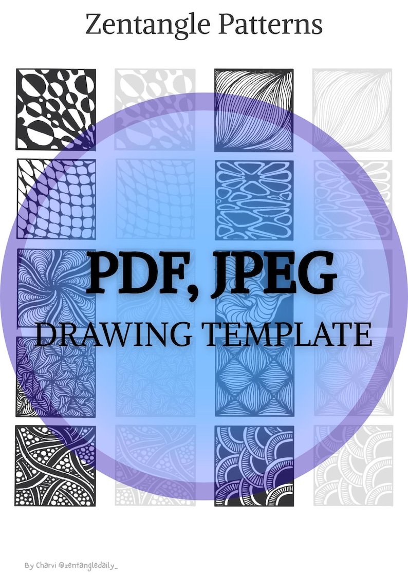 200 Zentangle Patterns With Video Guide | Printable Practice Sheets (PDF JPG Collection) - Etsy