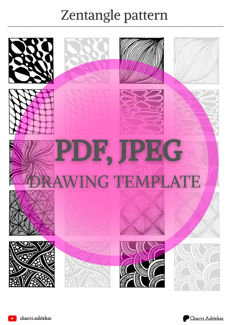 35 Zentangle Patterns Bundle , 70+ Pages PDF and JPEG Tracing, Practice ...
