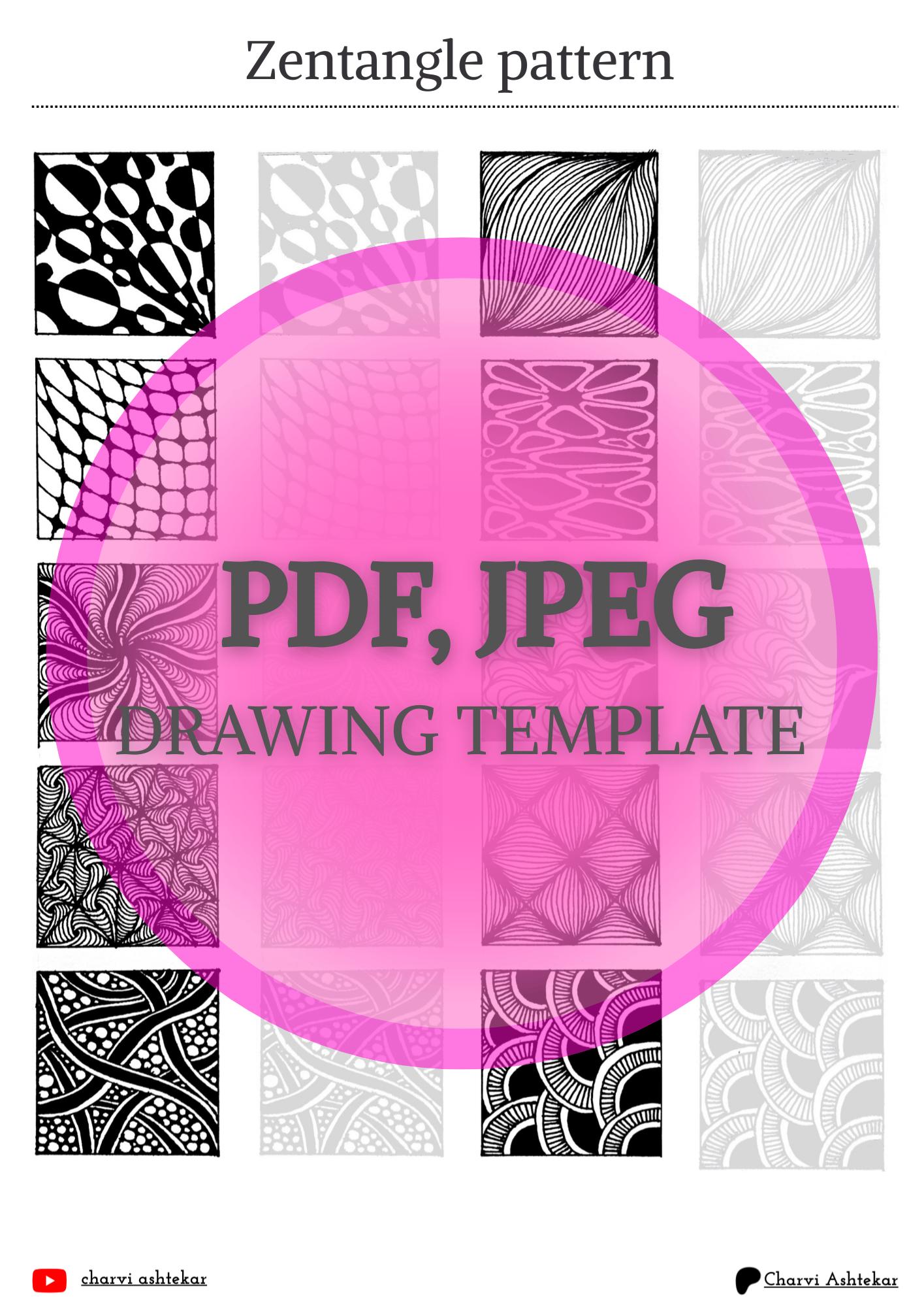 35 Zentangle Patterns Bundle, Tracing and Practice Sheets (PDF and JPEG ...