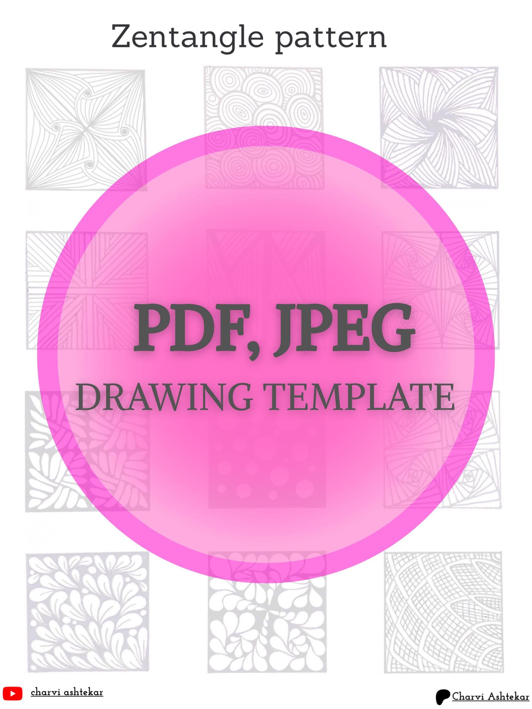 24 Zentangle Pattern Sheets PDF, Beginner-friendly Tangle Templates, 24 ...
