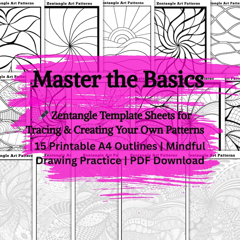 Zentangle Pattern Art Bundle: 120+ Hand-drawn Designs (PDF + JPEG) - Etsy