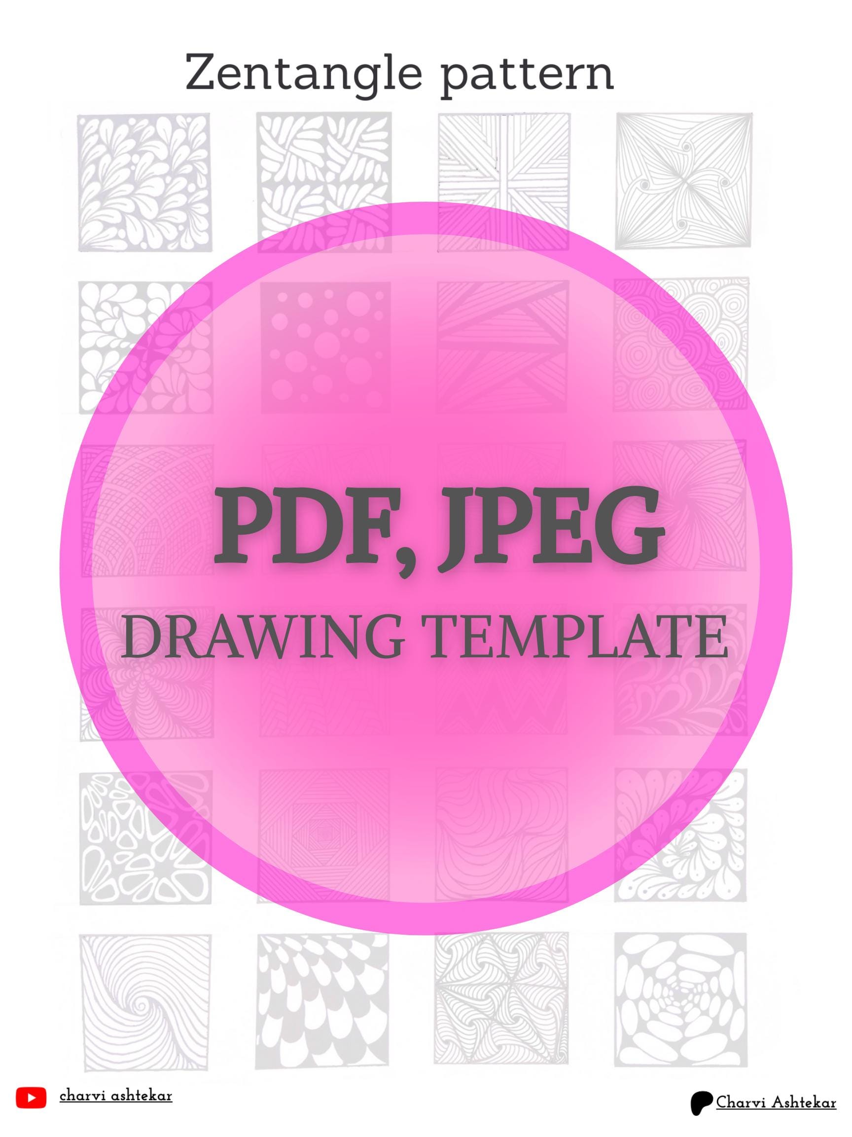 24 Zentangle Pattern Sheets PDF, Beginner-friendly Tangle Templates, 24 ...