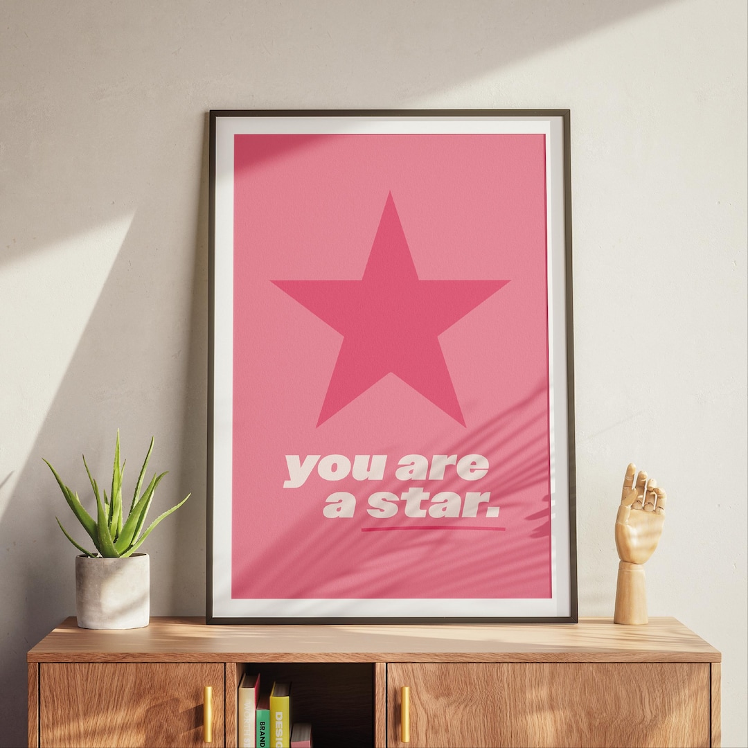 You Are a Star Poster - Positive Print - Gallery Wall - Colourful Decor ...