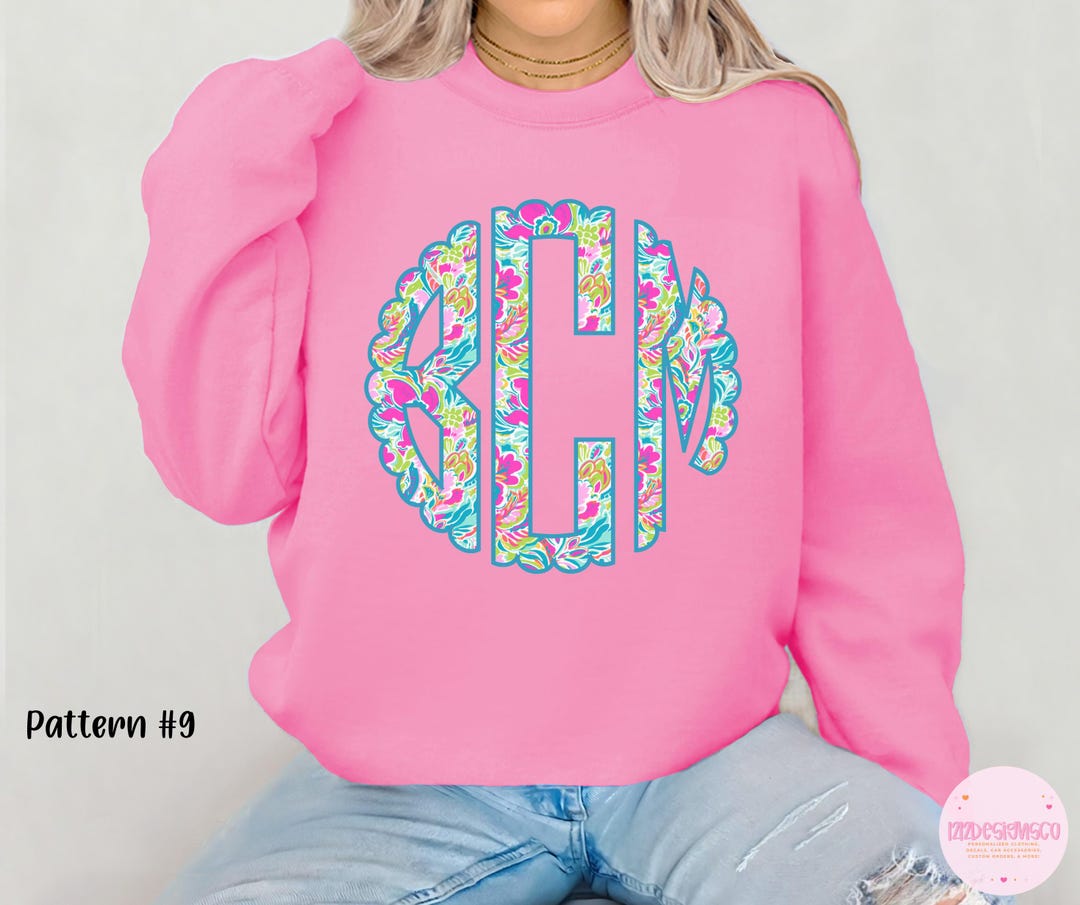 Women's Preppy Monogram Sweatshirt, Floral Monogram, Personalized Gifts ...