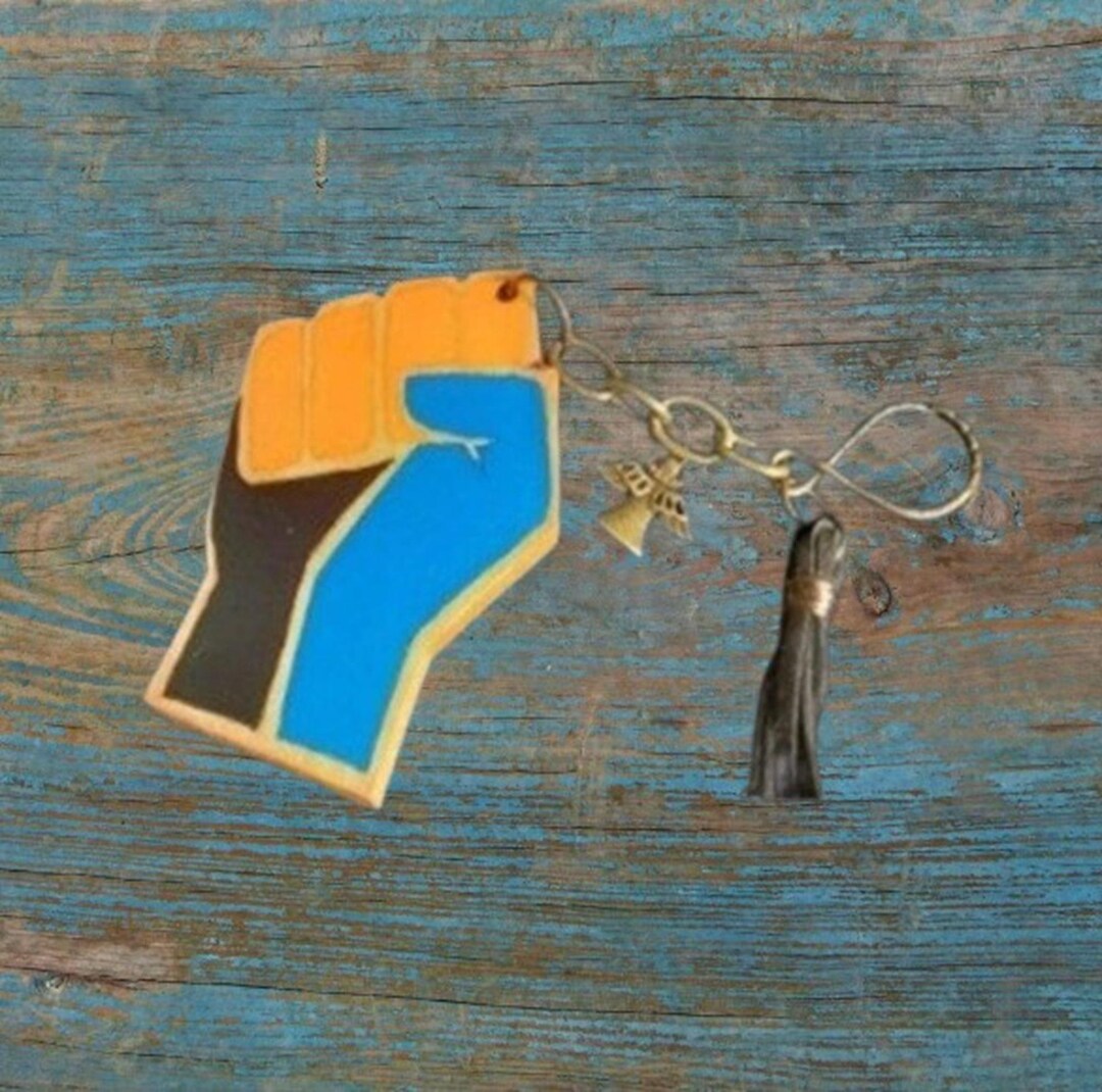 Raised Fist Wood Keychain, Spiritual Keychains, Religious Keychains, Artisan Gifts for All ...