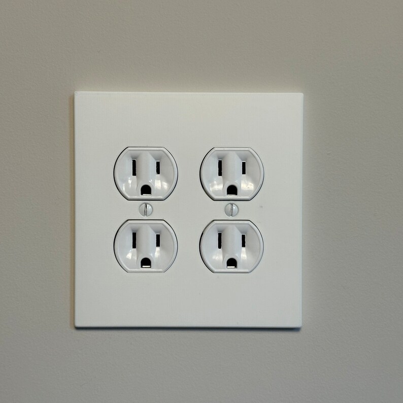 Minimalist 3D Printed Decorator Style Duplex Electrical Outlet Cover ...
