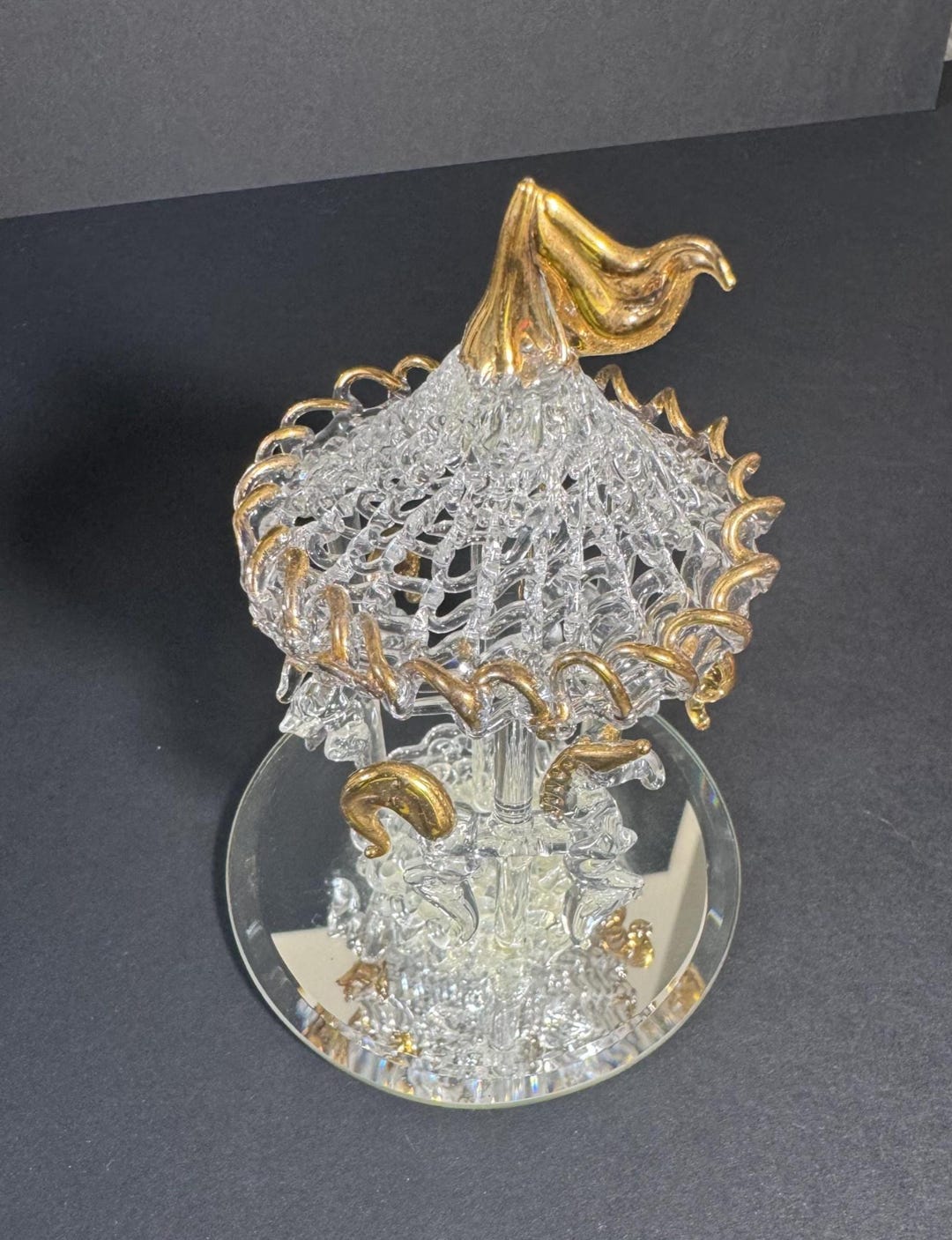 Vintage Spun Glass Crystal Carousel - Etsy