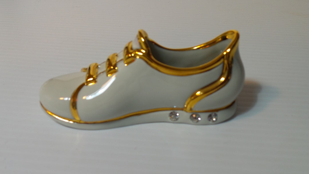 Limoges Porcelain Tennis Shoe With Swarovski Crystal. Made in Italy - Etsy