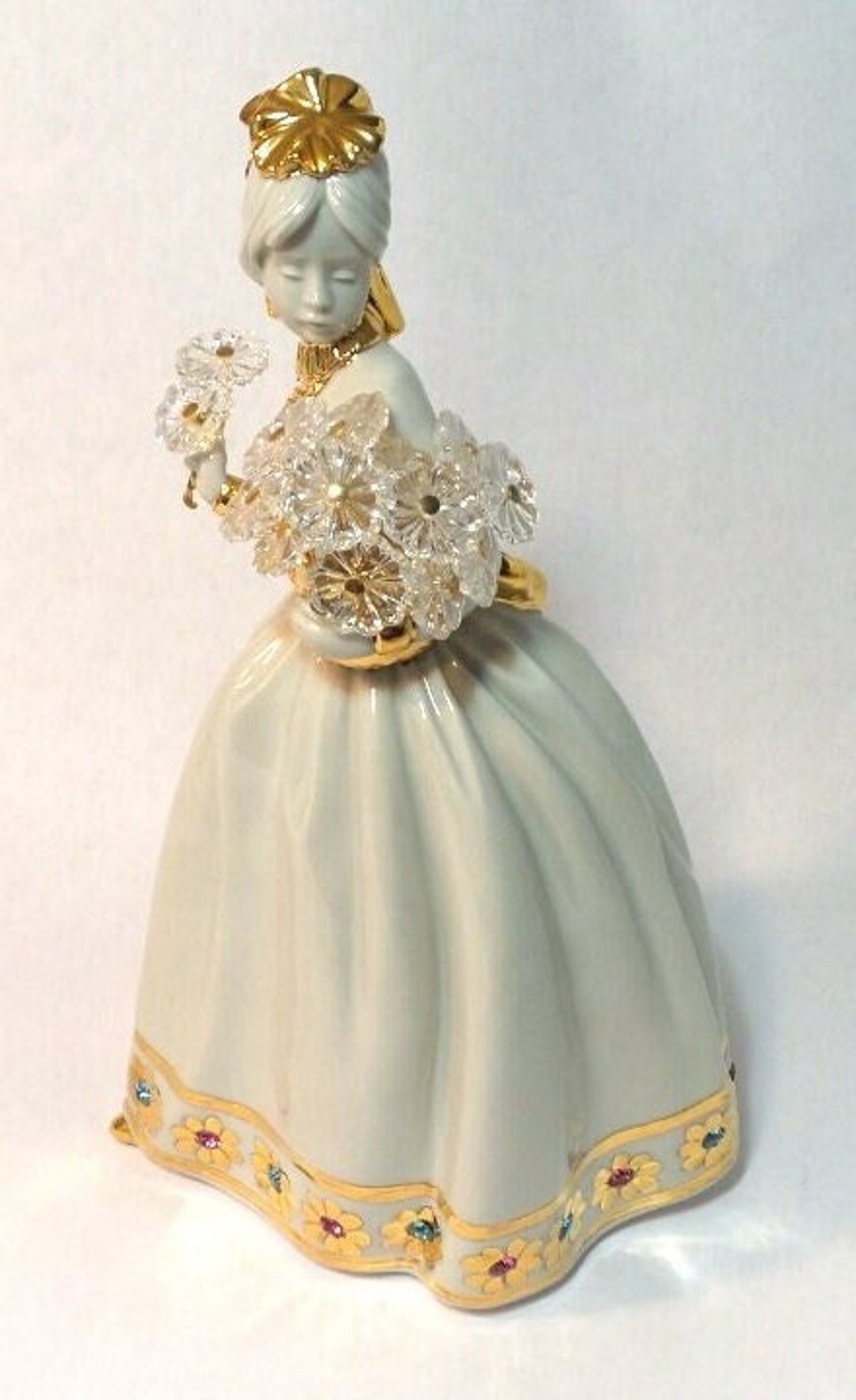 Vintage Limoges Oggetti Porcelain Figurine With Swarovski Crystals Made ...