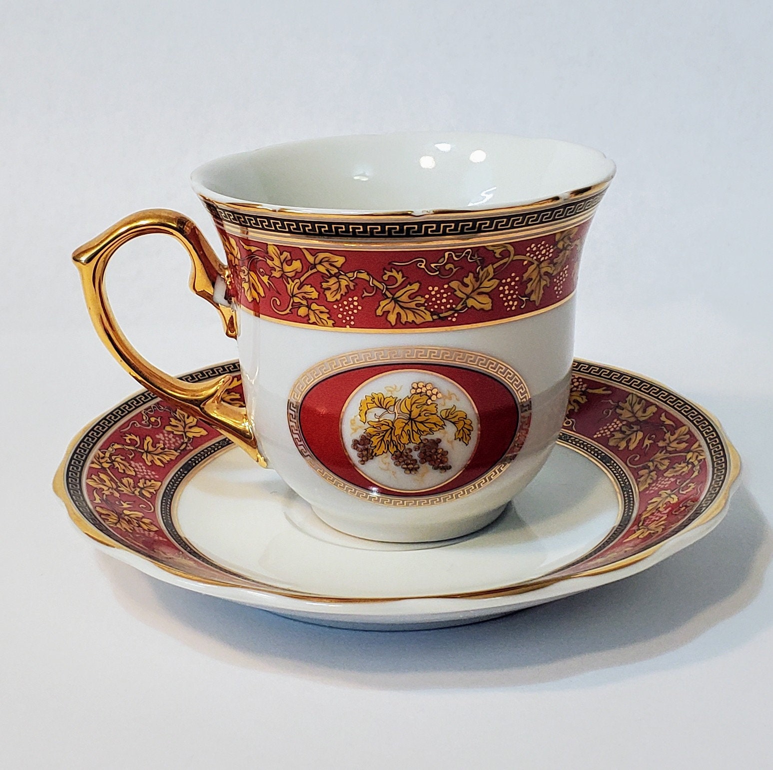 Vintage Teacup and Saucer, Late 90's, Czech Republic. Calsbads Fine ...