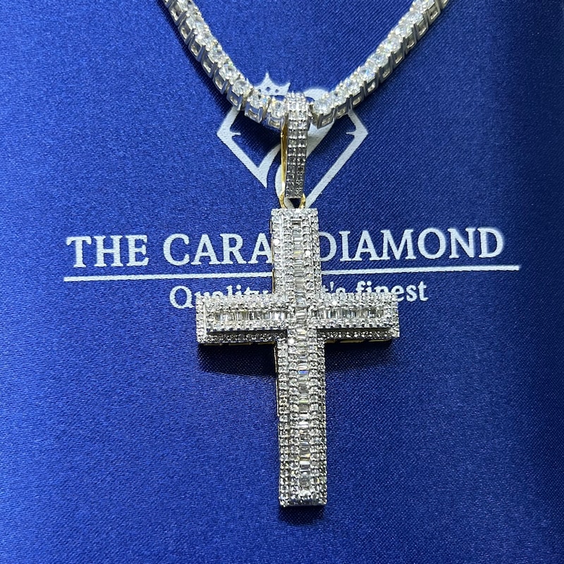 Womens Cross Iced Out Necklace - Etsy