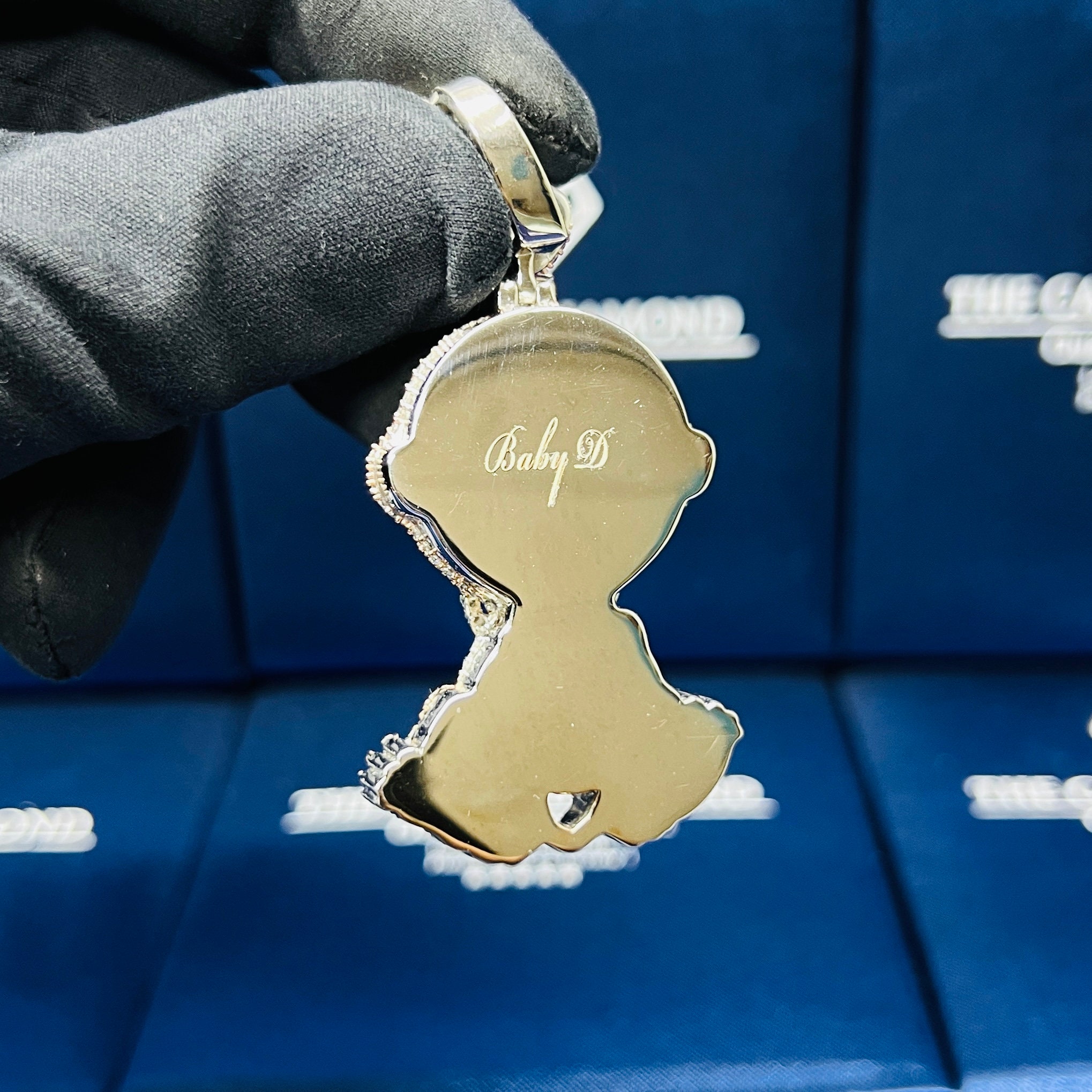 Iced Out Custom Baby Pendant | 1.2"x2.4" Silver/10k Gold / 14K Gold ...