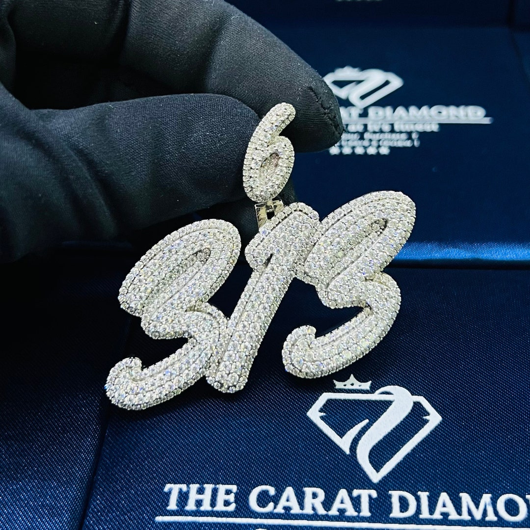 Iced Out Custom Numbers Pendant for Men and Women | 2.0"x2.5 ...