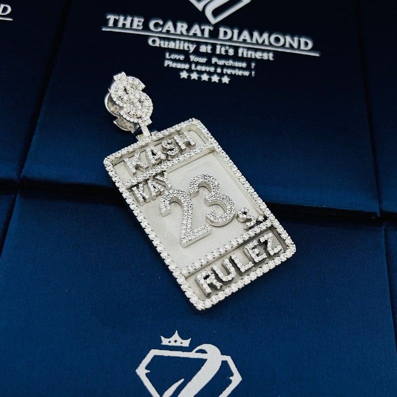 Iced Out Custom kash 23 Rulez Letter Pendant, Silver/10k Gold 1.25x2.6 ...